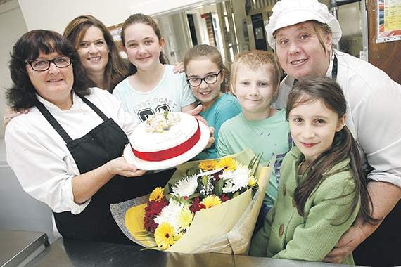 Pupils bid farewell to catering assistant | brecon-radnor.co.uk