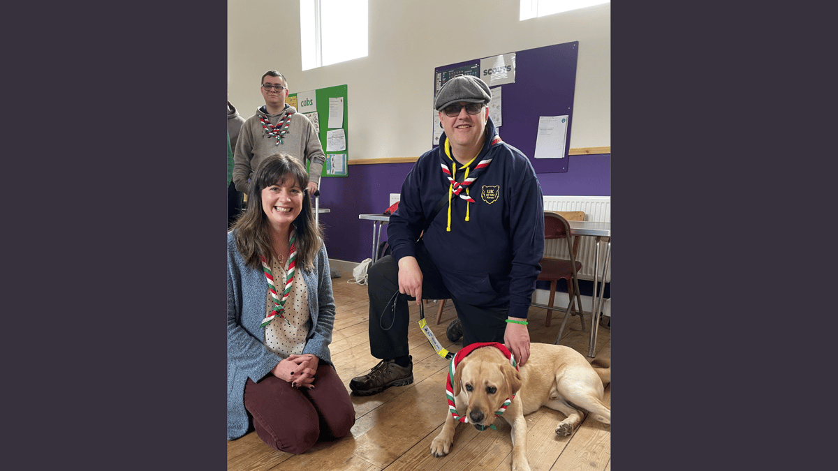 Brecon guide dog Benje invested into the Scouts! | brecon-radnor.co.uk