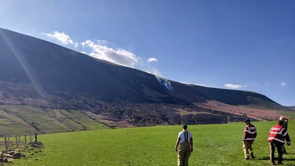 Helicopter called in to help with 60-hectare grass fire in Talgarth ...