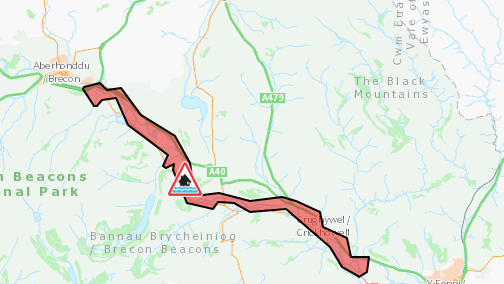 Flood warning issued from Brecon to Glangwryne by Natural Resources ...