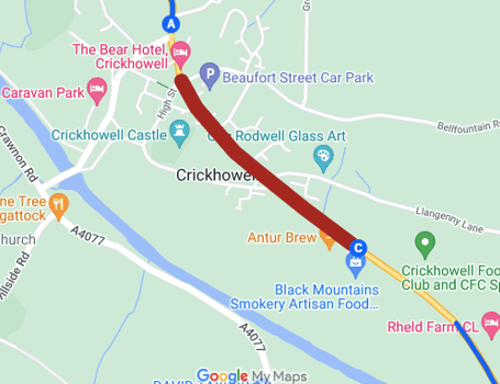 A40 through Crickhowell to close overnight for 11 days this month ...