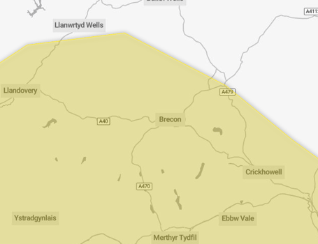 Yellow weather warning issued for Brecon and surrounding areas | brecon ...