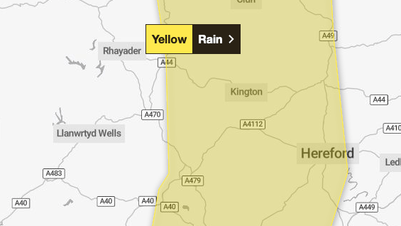 Heavy rain warning for parts of Brecon and Radnorshire | brecon-radnor ...